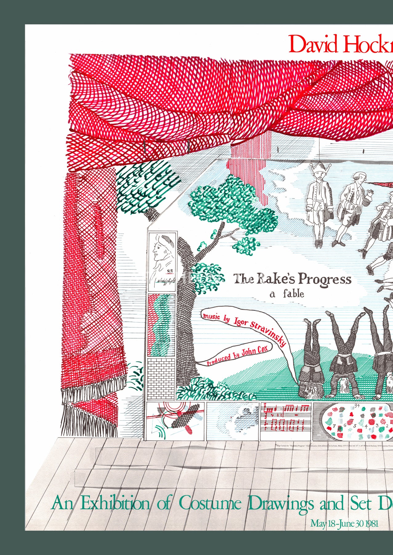 David Hockney 'The Rake's Progress' 1981 Vintage Original Poster Print ...